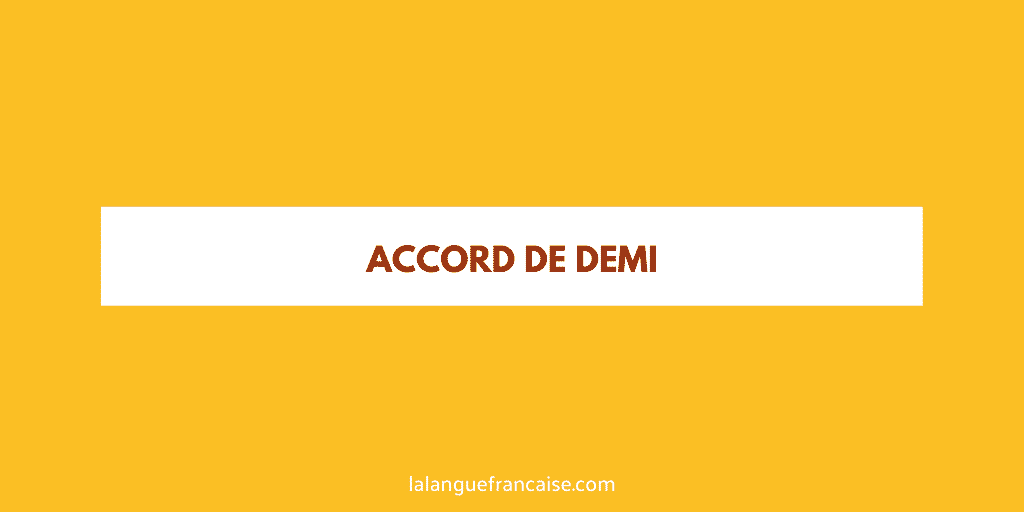 Accord De Demi Demi finale Ou Demie finale