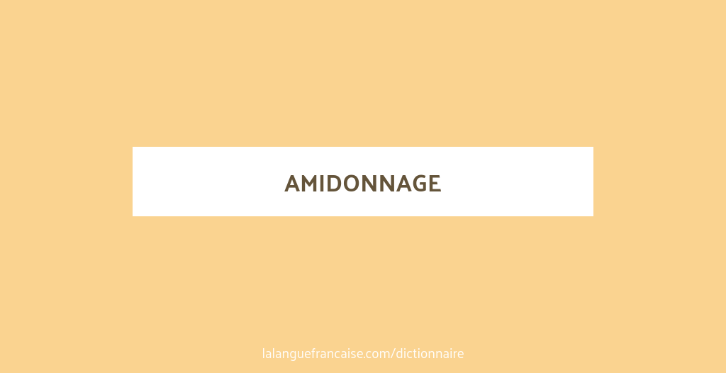 Définition de amidonnage | Dictionnaire français