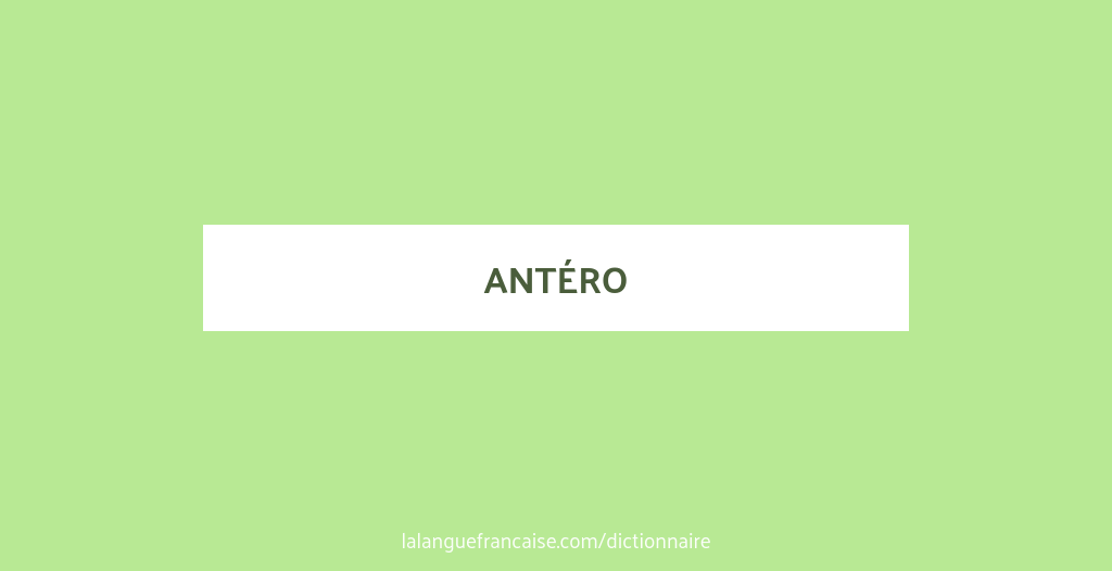 Définition de antéro | Dictionnaire français