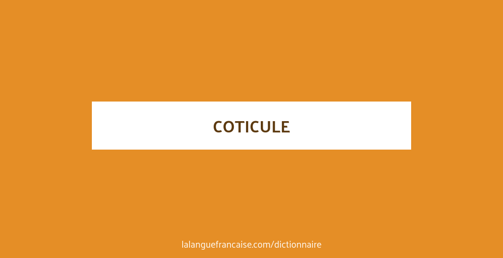 Définition de coticule | Dictionnaire français