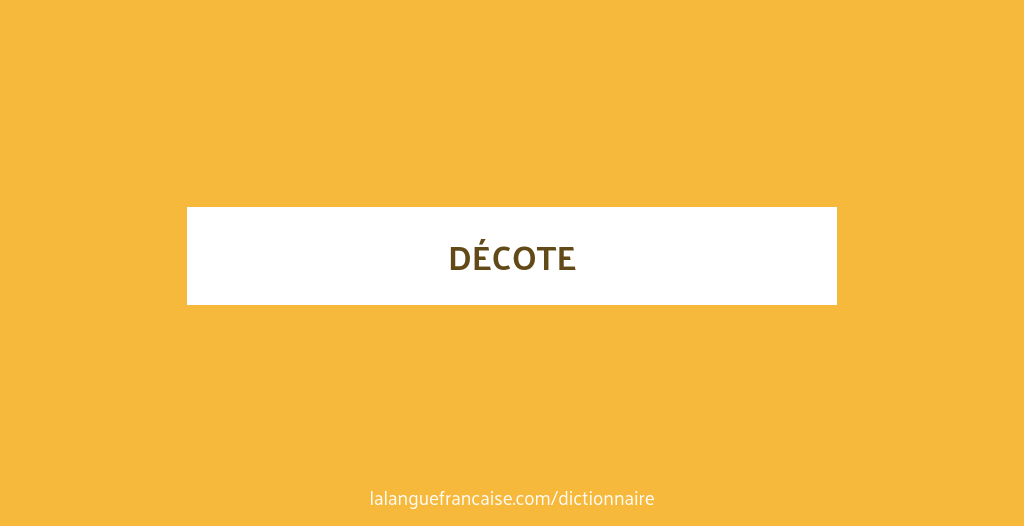 Définition de décote | Dictionnaire français