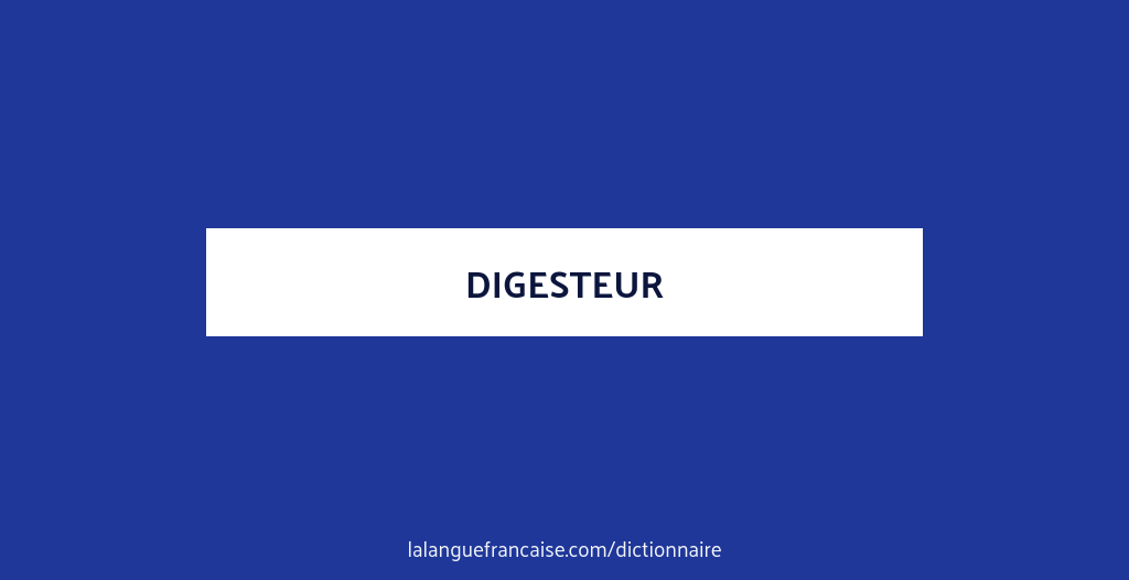 Définition de digesteur | Dictionnaire français