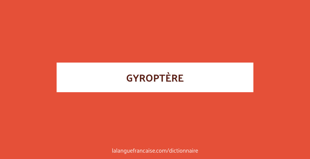 Définition de gyroptère | Dictionnaire français