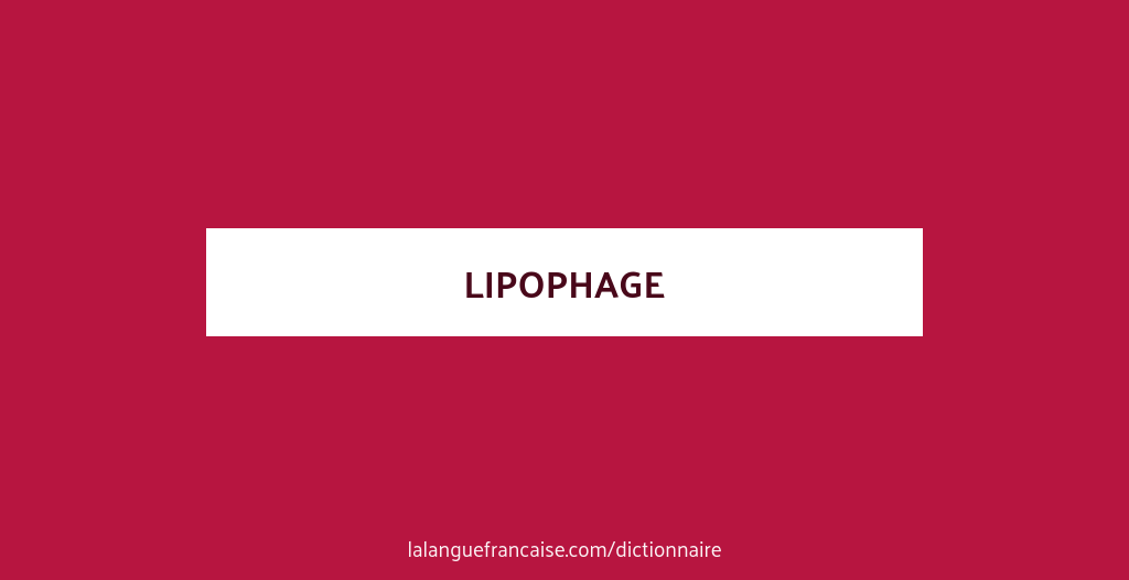 Définition de lipophage | Dictionnaire français