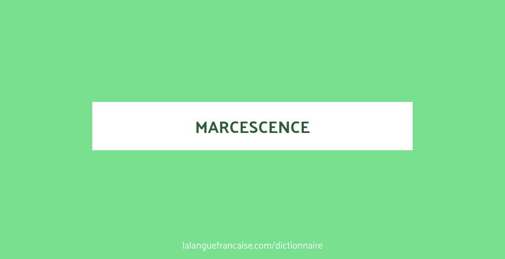 Définition de marcescence | Dictionnaire français