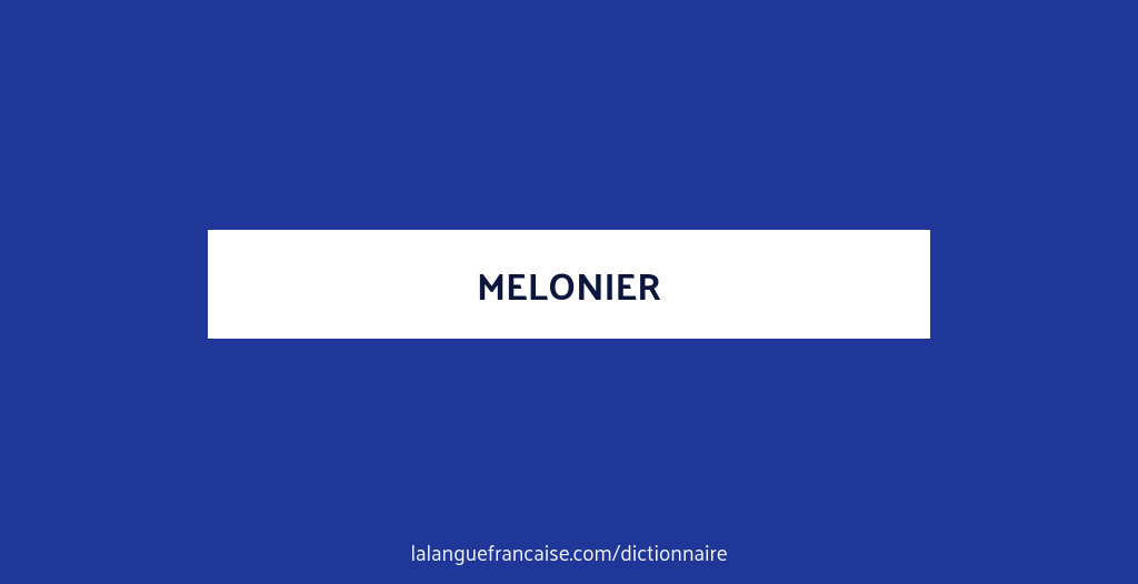 Définition de melonier | Dictionnaire français