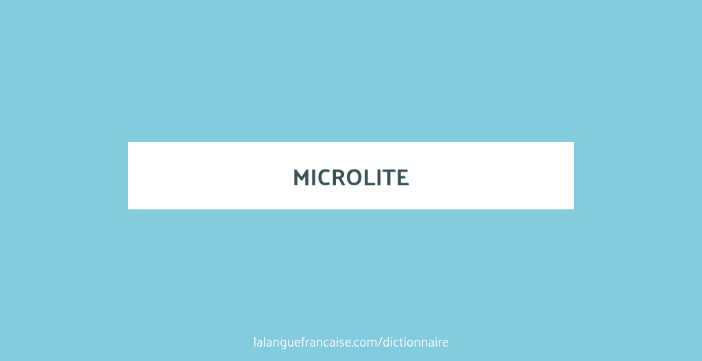 Définition de microlite | Dictionnaire français