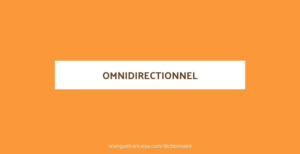 Définition de omnidirectionnel | Dictionnaire français