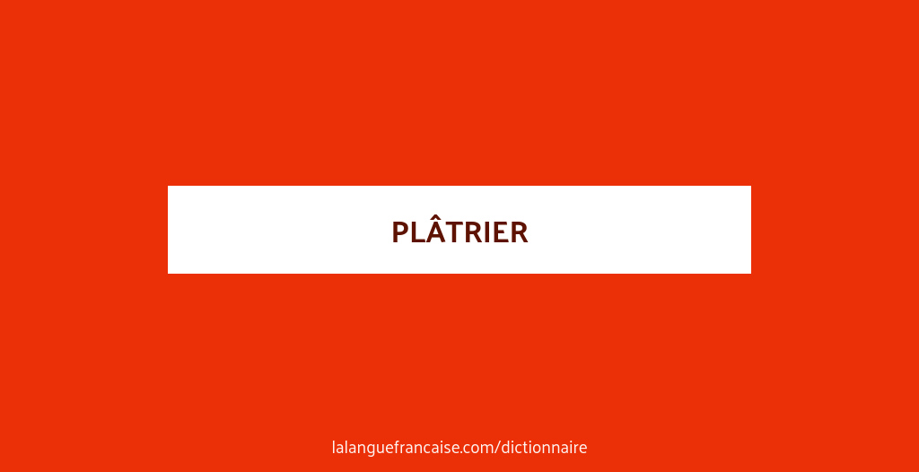 Définition de plâtrier | Dictionnaire français