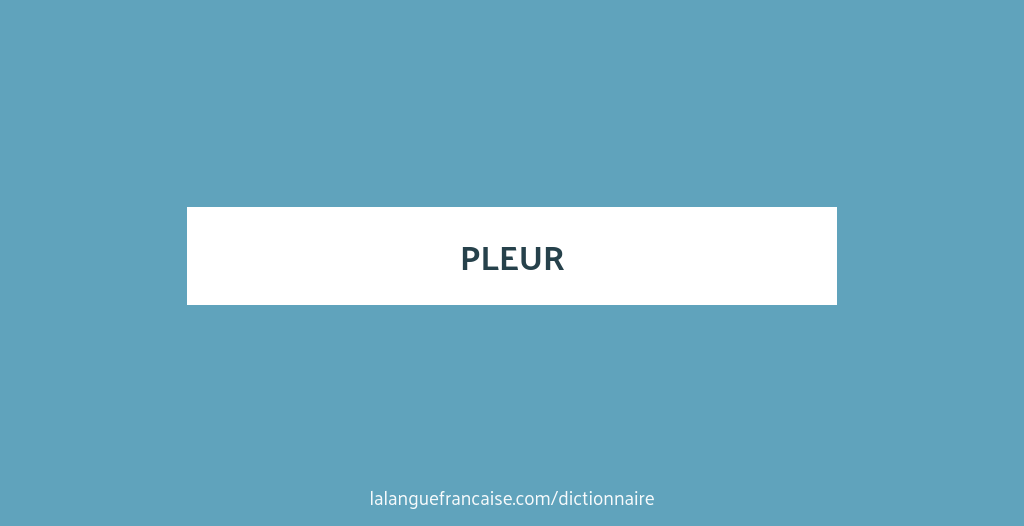 Définition de pleur | Dictionnaire français