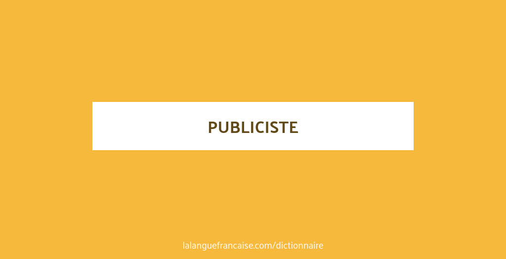 Définition de publiciste | Dictionnaire français