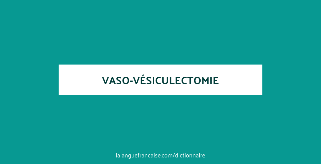 Définition de vaso-vésiculectomie | Dictionnaire français