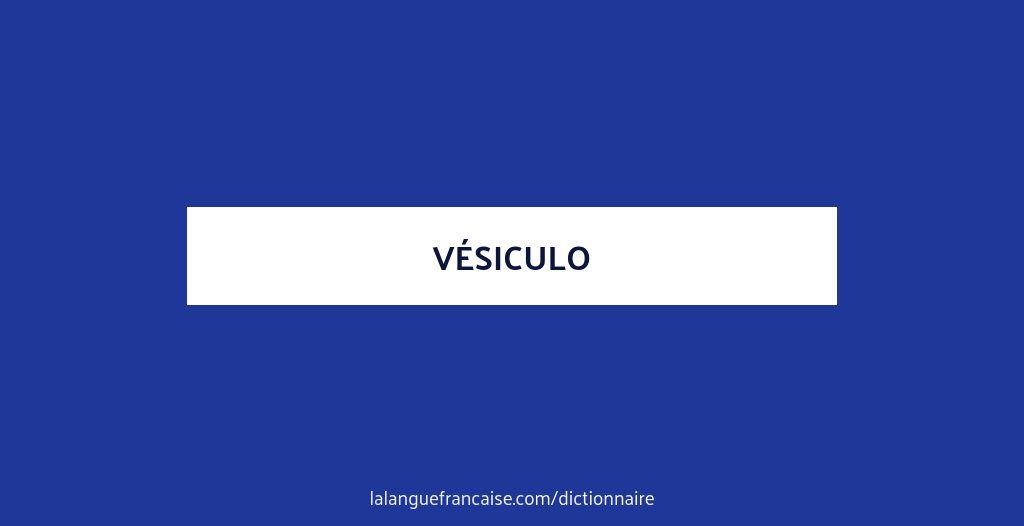 Définition de vésiculo | Dictionnaire français