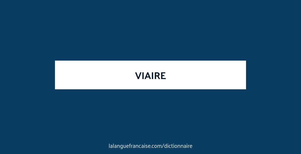Définition de viaire | Dictionnaire français